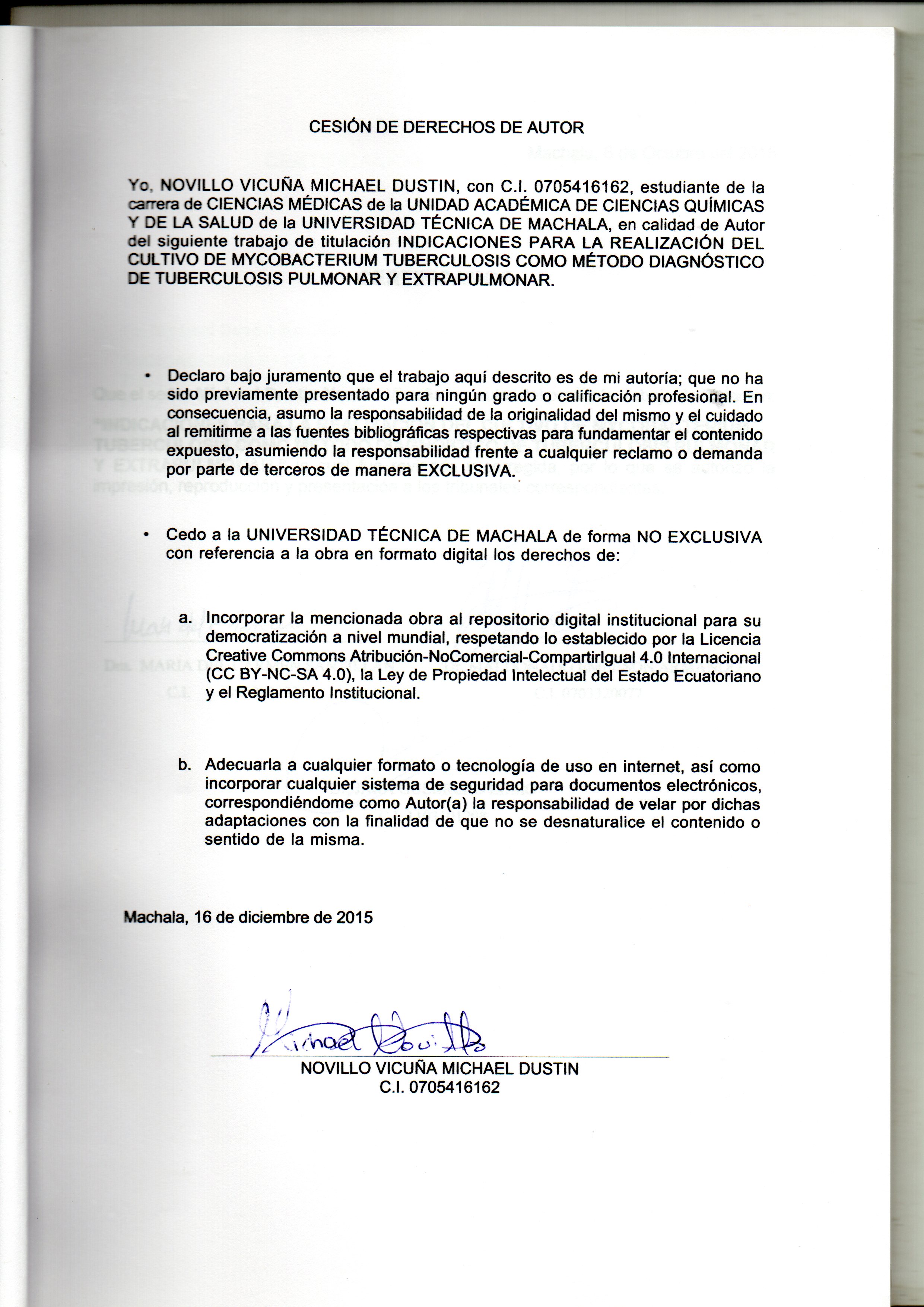 Repositorio Digital de la UTMACH: Indicaciones para la realización del cultivo de mycobacterium ...